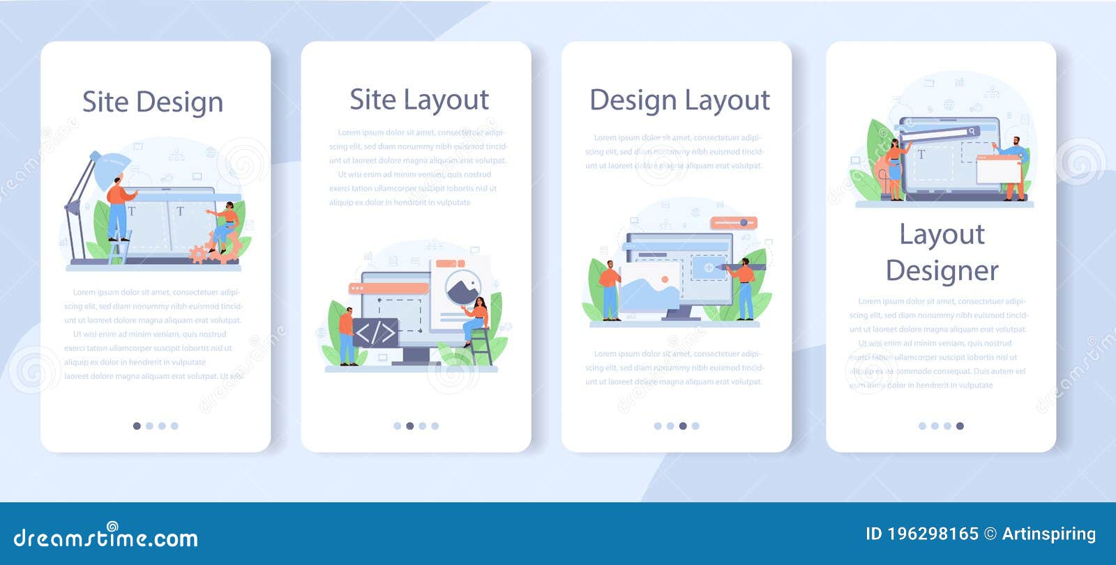 Layout Designer Mobile Application Banner Set. Web Development Stock ...