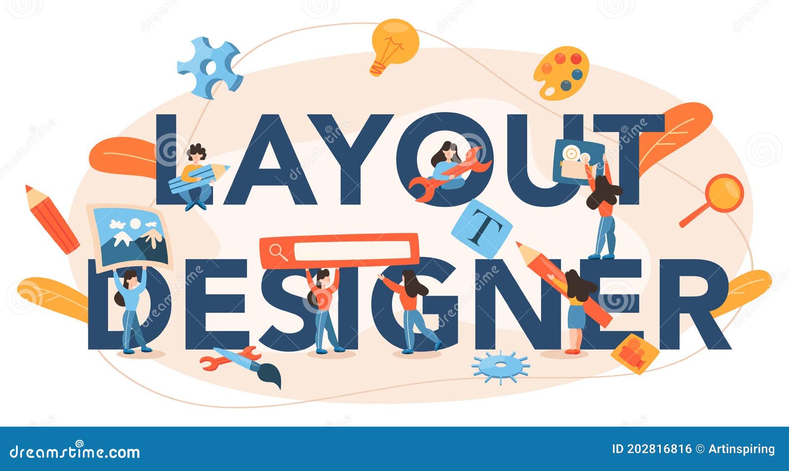 Layout Designer Typographic Header. Web Development, Mobile App Stock ...