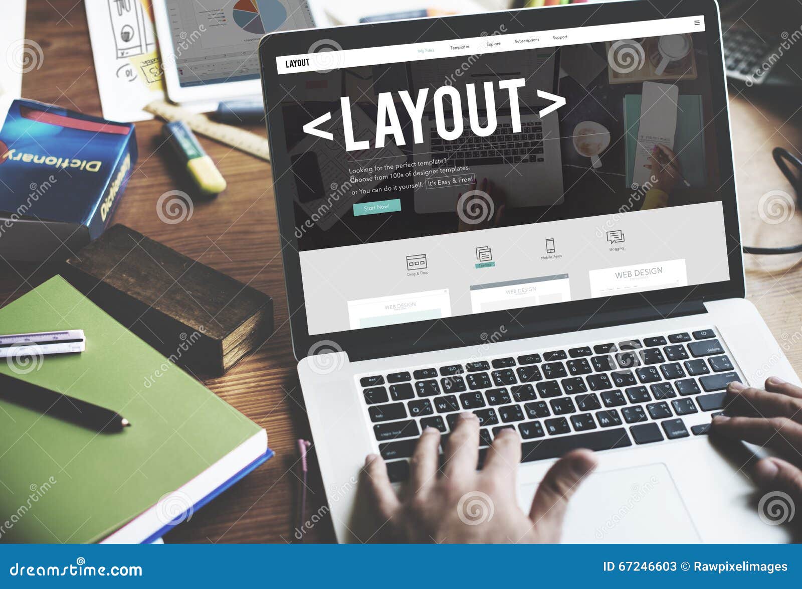 Layout Editing Page Responsive Design Concept Stock Image - Image of ...