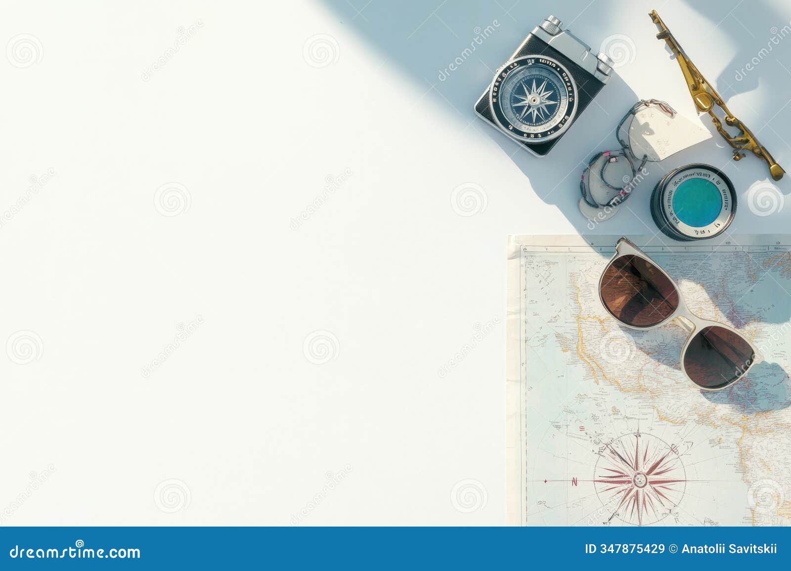 Layout With Compass, Protractor And Graph Paper On Wooden Surface In ...