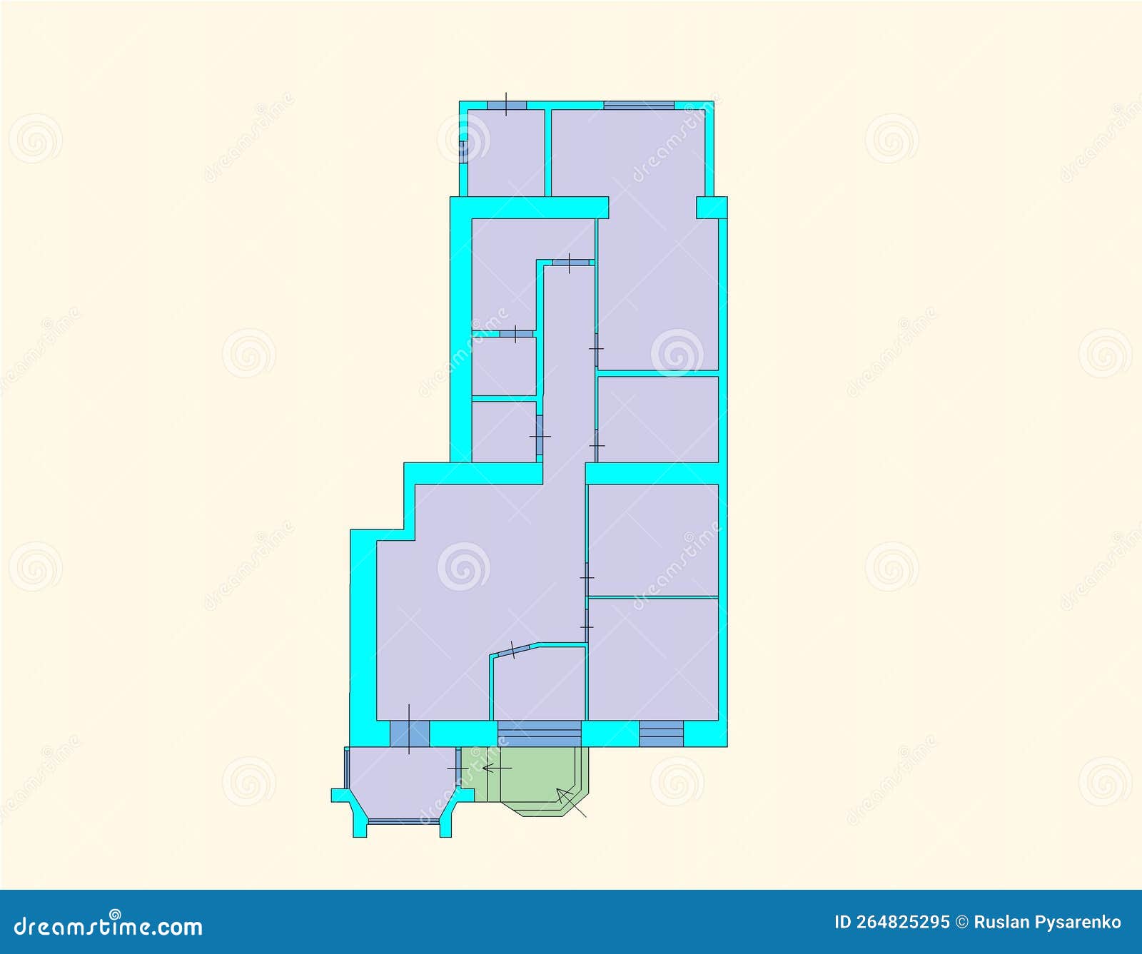 Layout Floorplan Overhead Outlined Interior Design Top View ...
