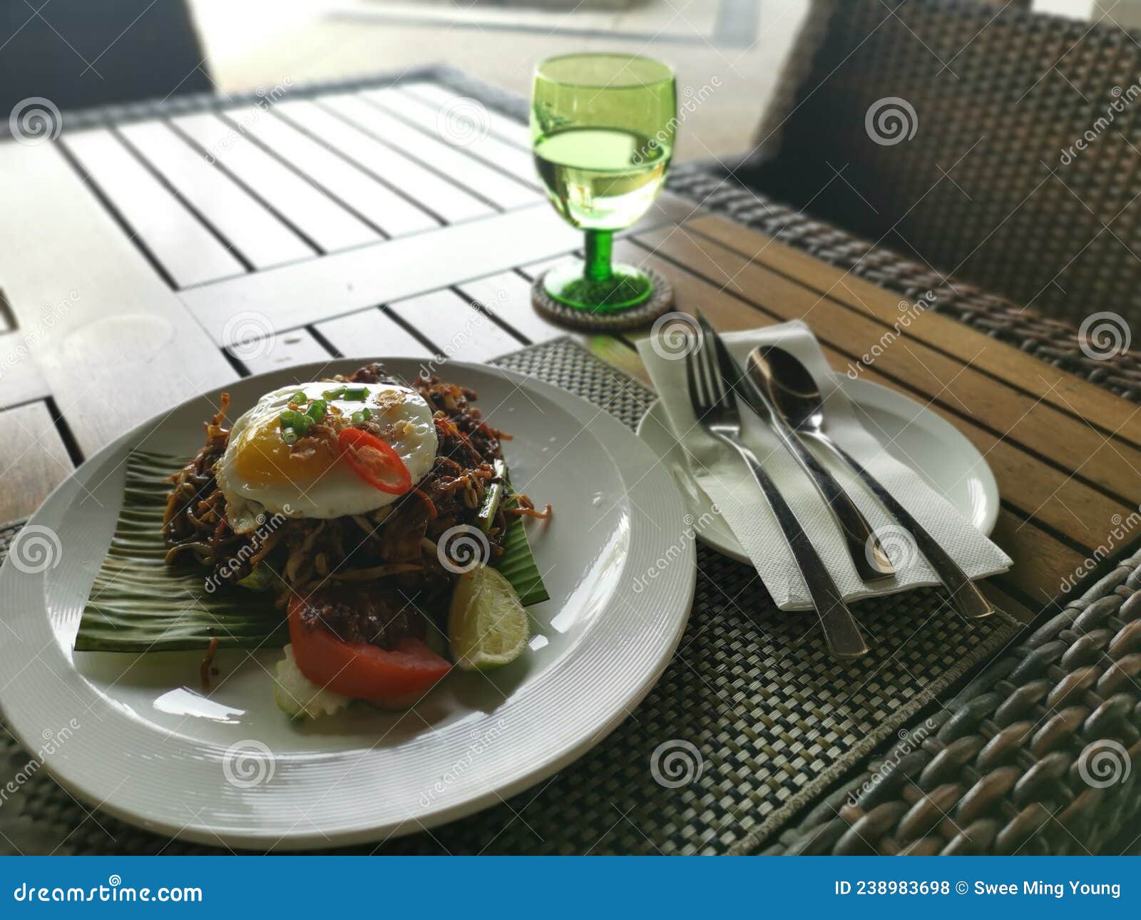 Layout of Food on the Dining Table Scene Stock Photo - Image of ...