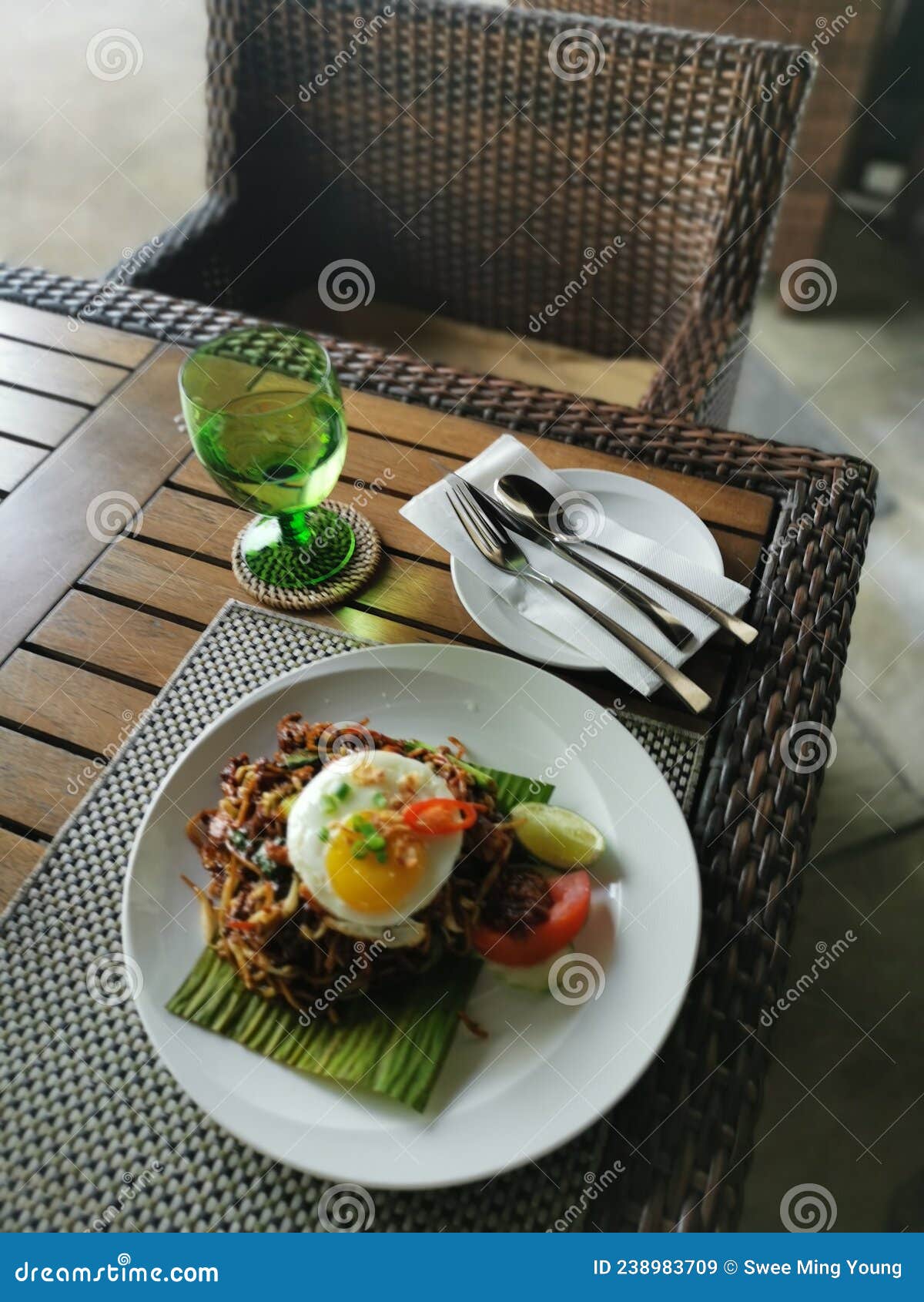 Layout of Food on the Dining Table Scene Stock Image - Image of glass ...