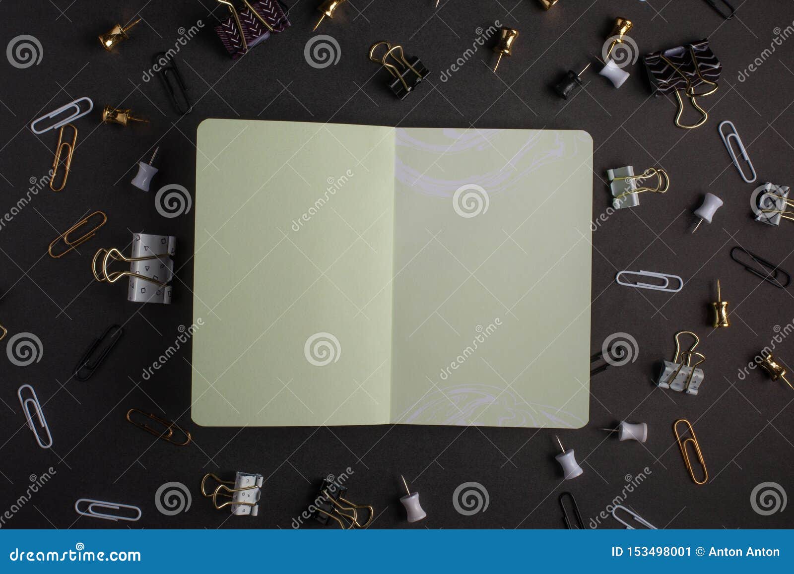 Layout with Green Notebook for Lettering or Design, with .business ...