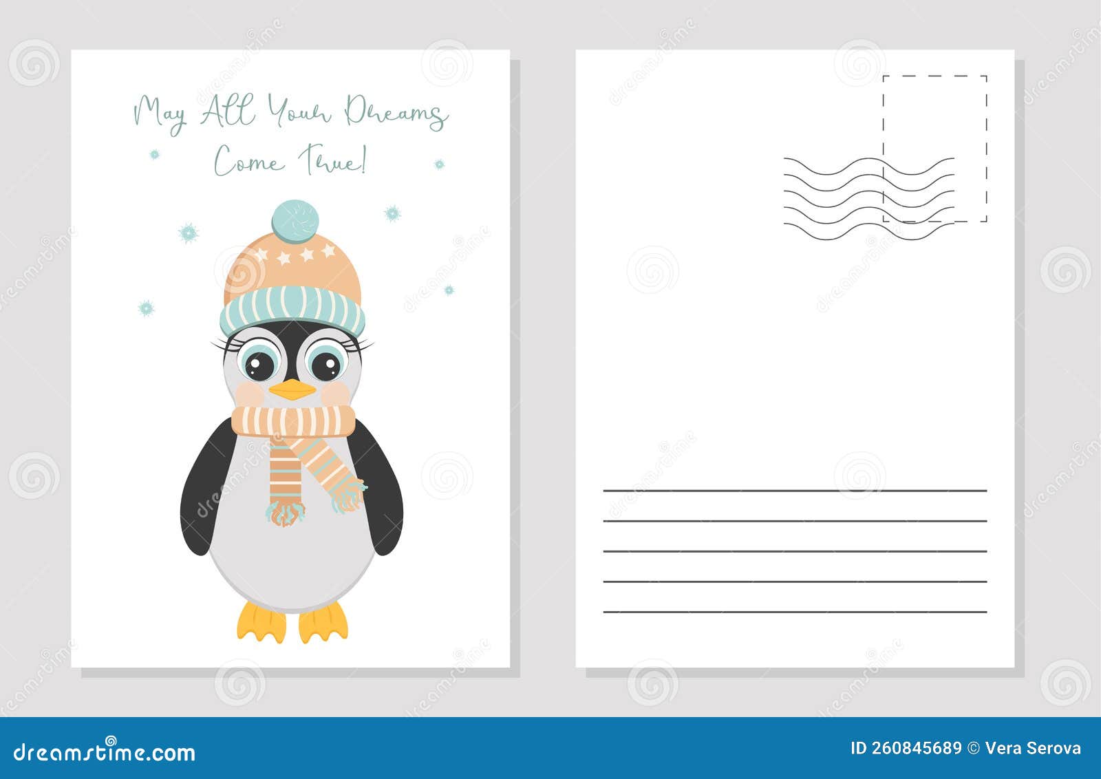 The Layout of the Postcard Winter Picture Stock Vector - Illustration ...