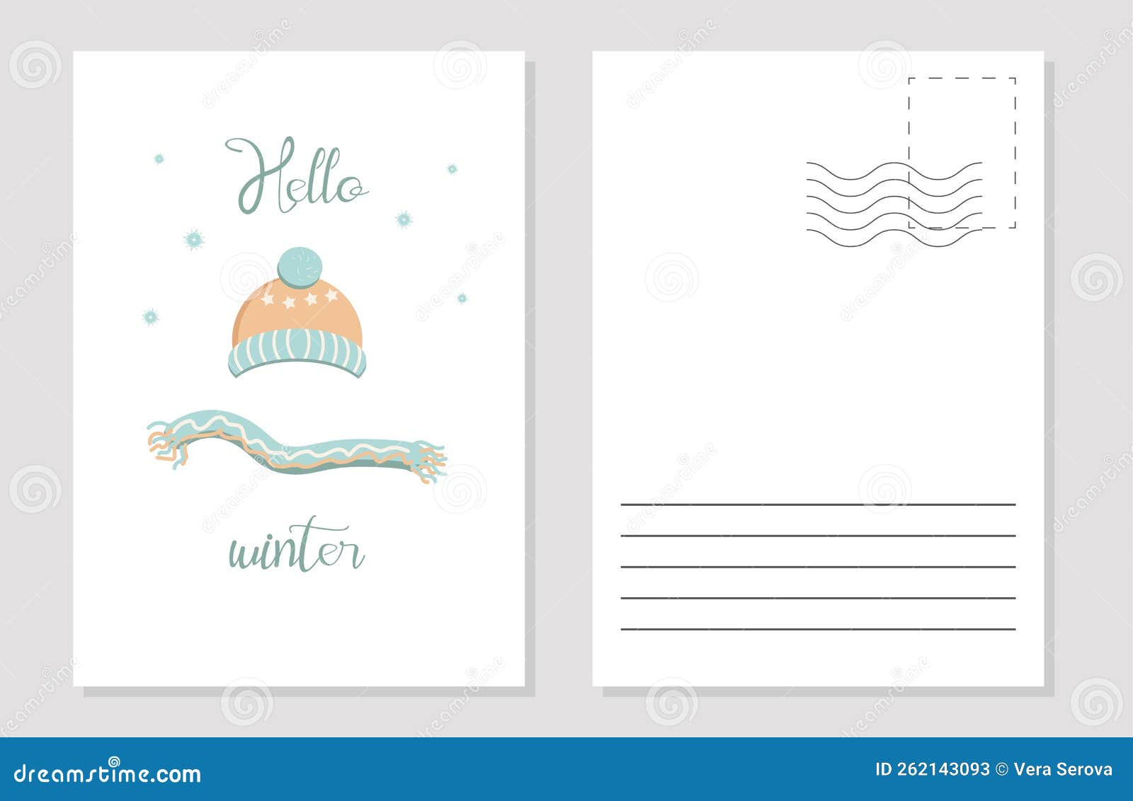 The Layout of the Postcard Winter Picture Stock Vector - Illustration ...