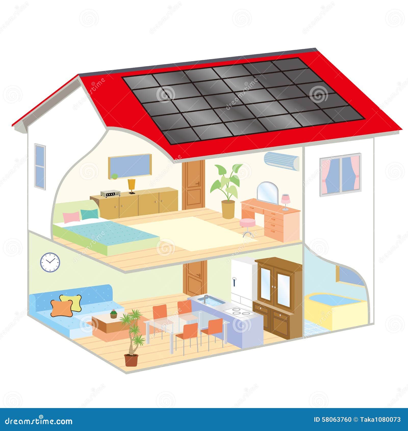 Layout of the house stock vector. Illustration of vector - 58063760