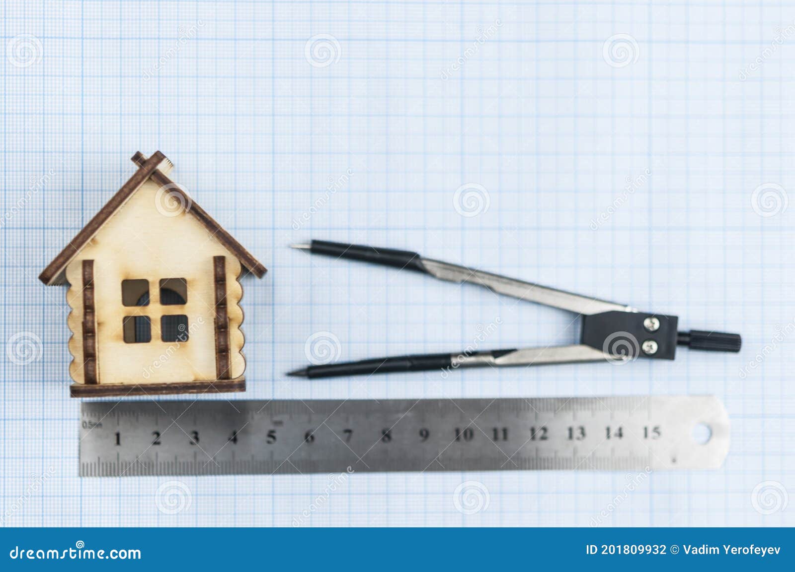 Layout of the House in the Paper Graph Background with Geometry Tool ...