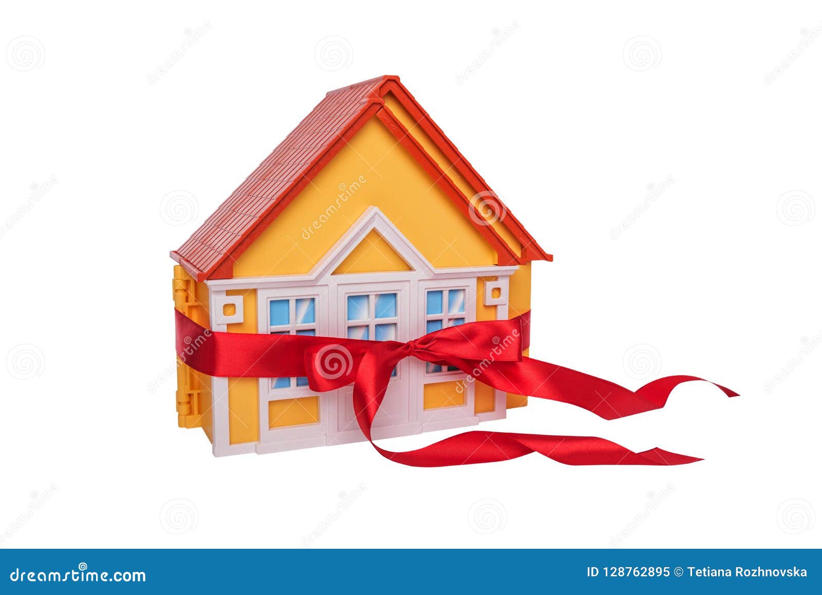 Layout of the House Wrapped in a Gift Bow. Stock Image - Image of ...