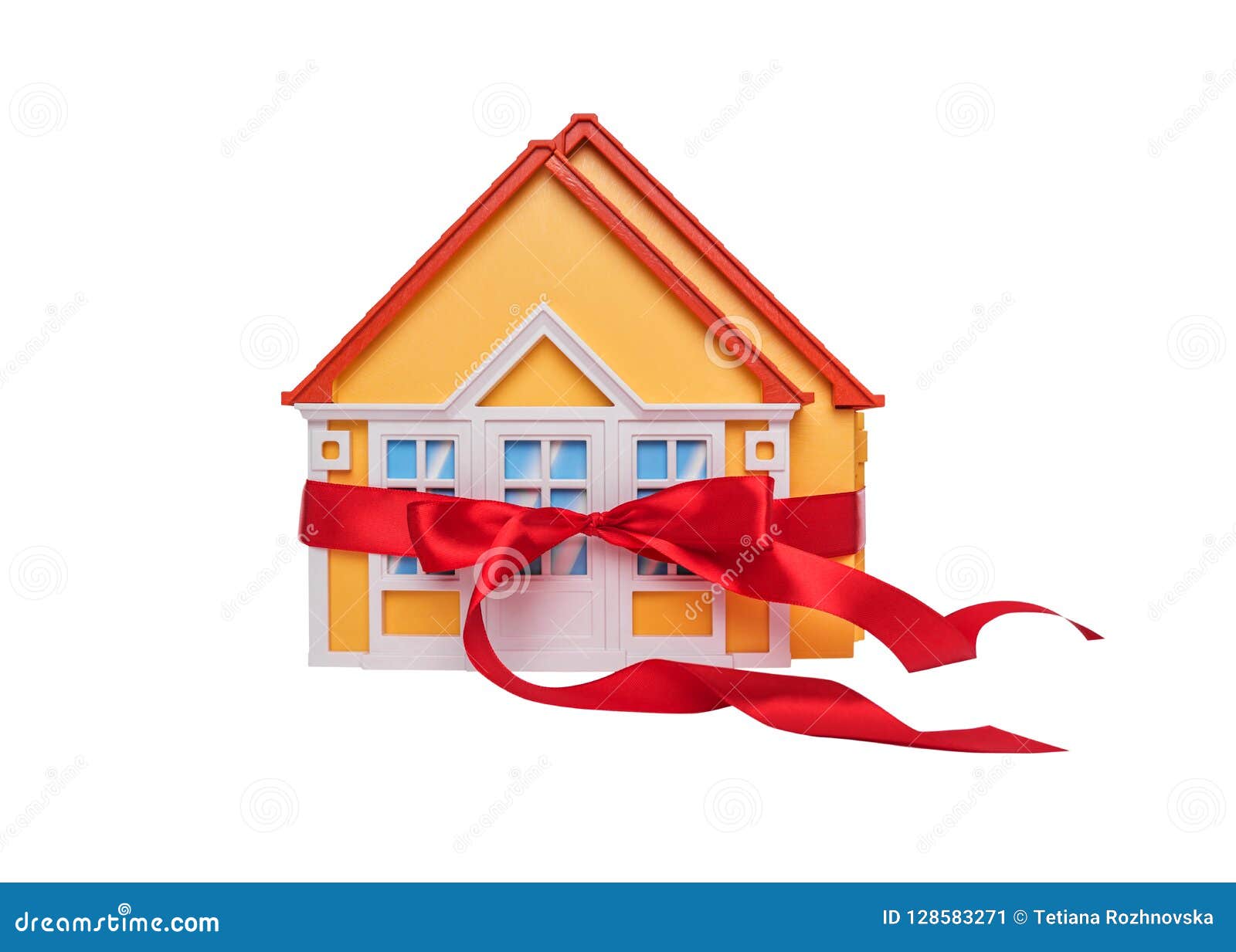 Layout of the House Wrapped in a Gift Bow. Stock Image - Image of ...