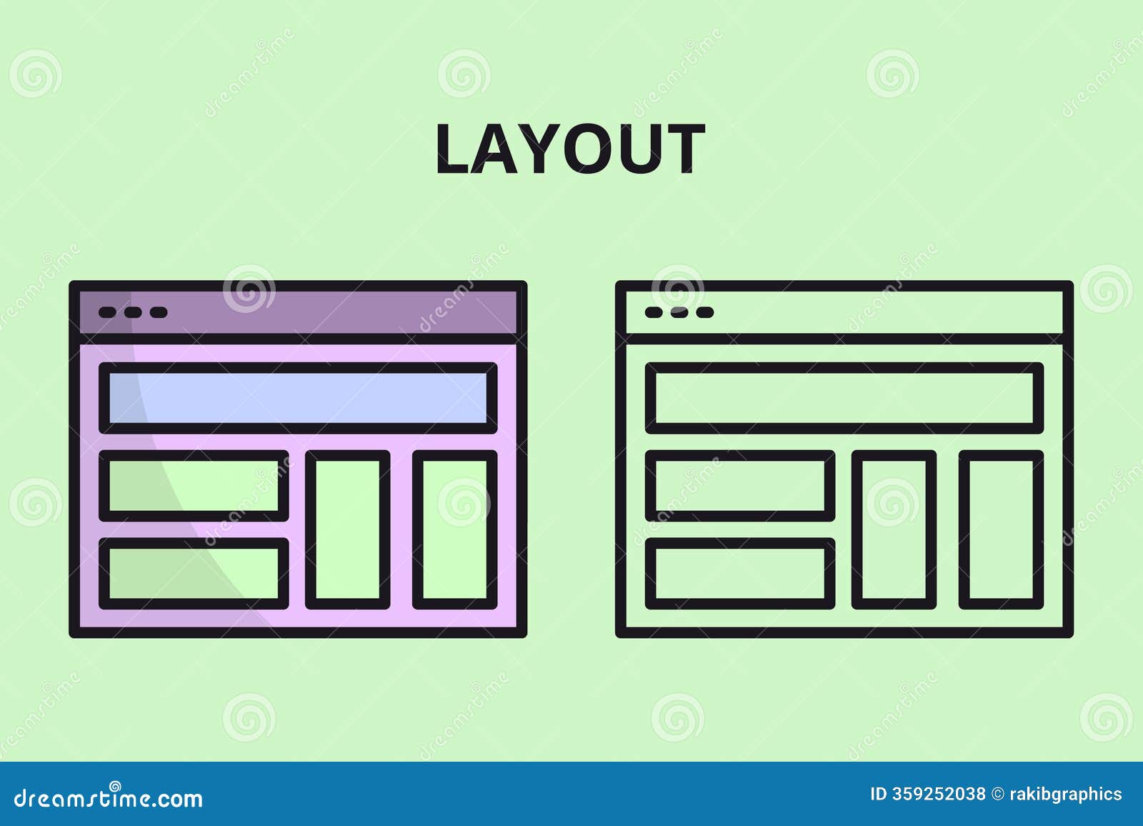 Website Layout Icon: Page Design and Structure Stock Illustration ...