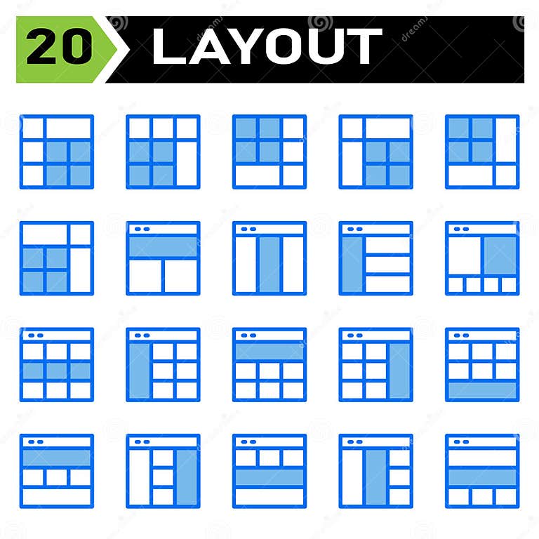 Layout Icon Set Include Layout, Grid, Dashboard, Interface, User ...