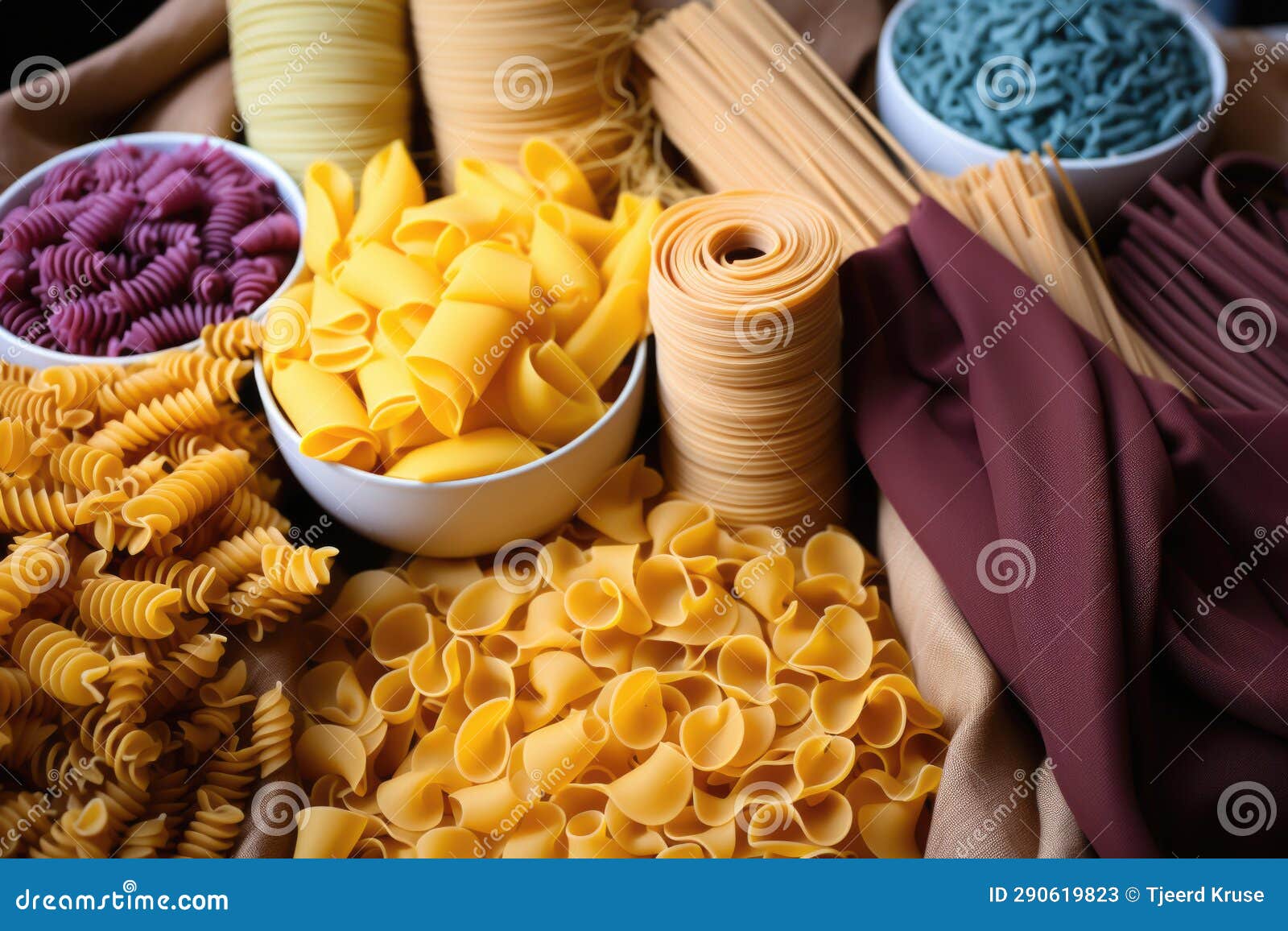 Layout of Italian Raw Pasta, Different Types and Shapes of Pasta Stock ...
