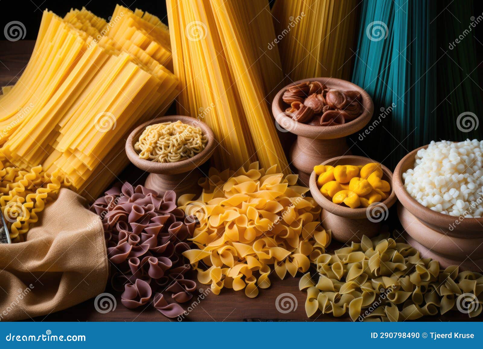 Layout of Italian Raw Pasta, Different Types and Shapes of Pasta Stock ...