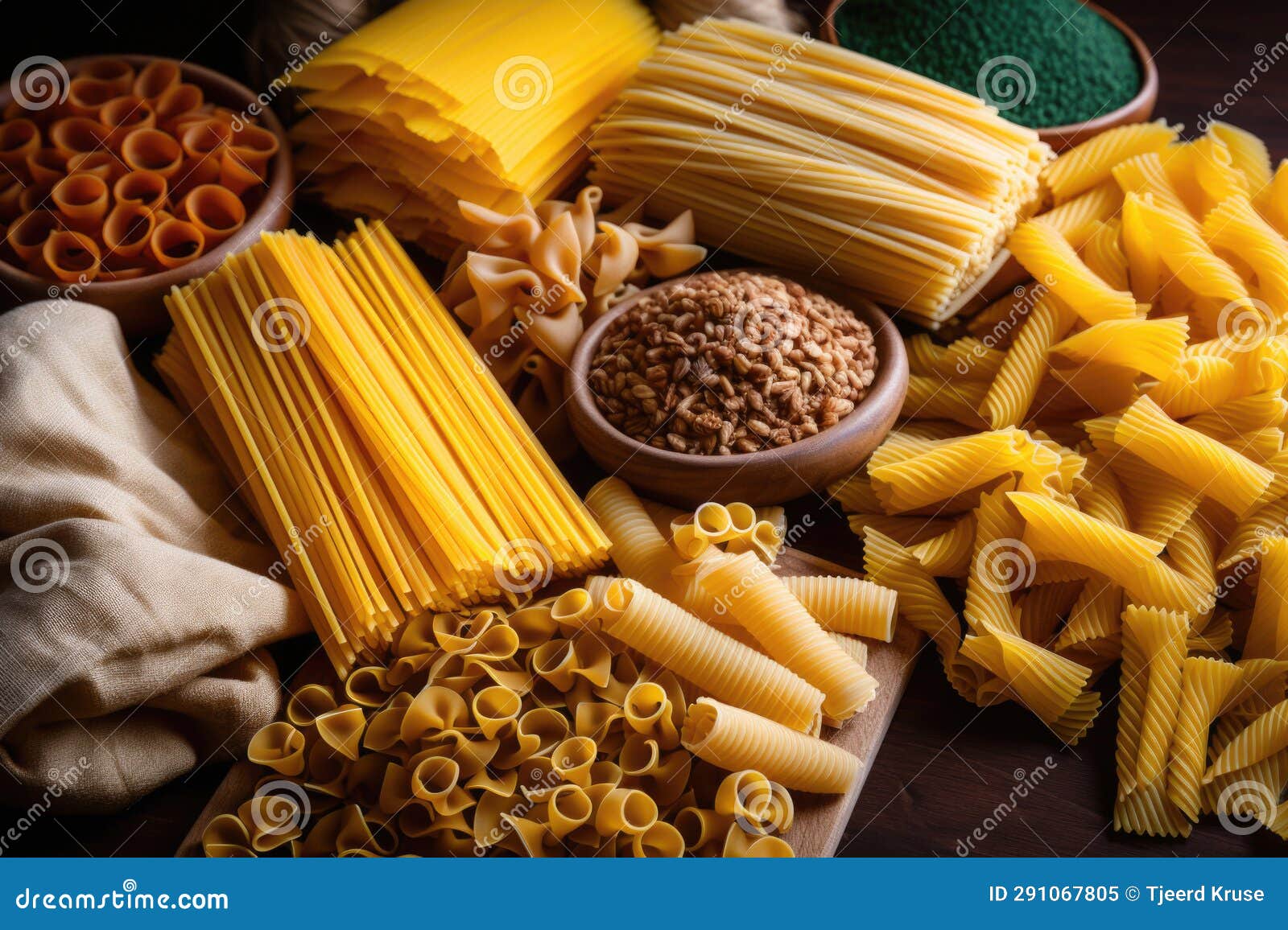 Layout of Italian Raw Pasta, Different Types and Shapes of Pasta Stock ...