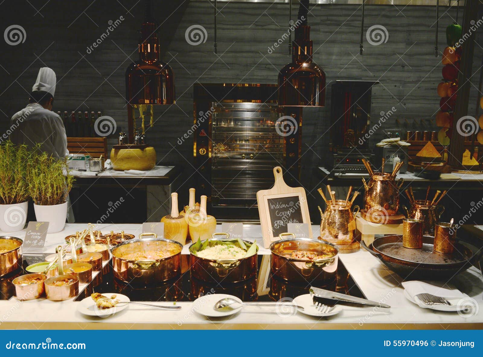 Layout of the kitchen stock photo. Image of cooking, green - 55970496