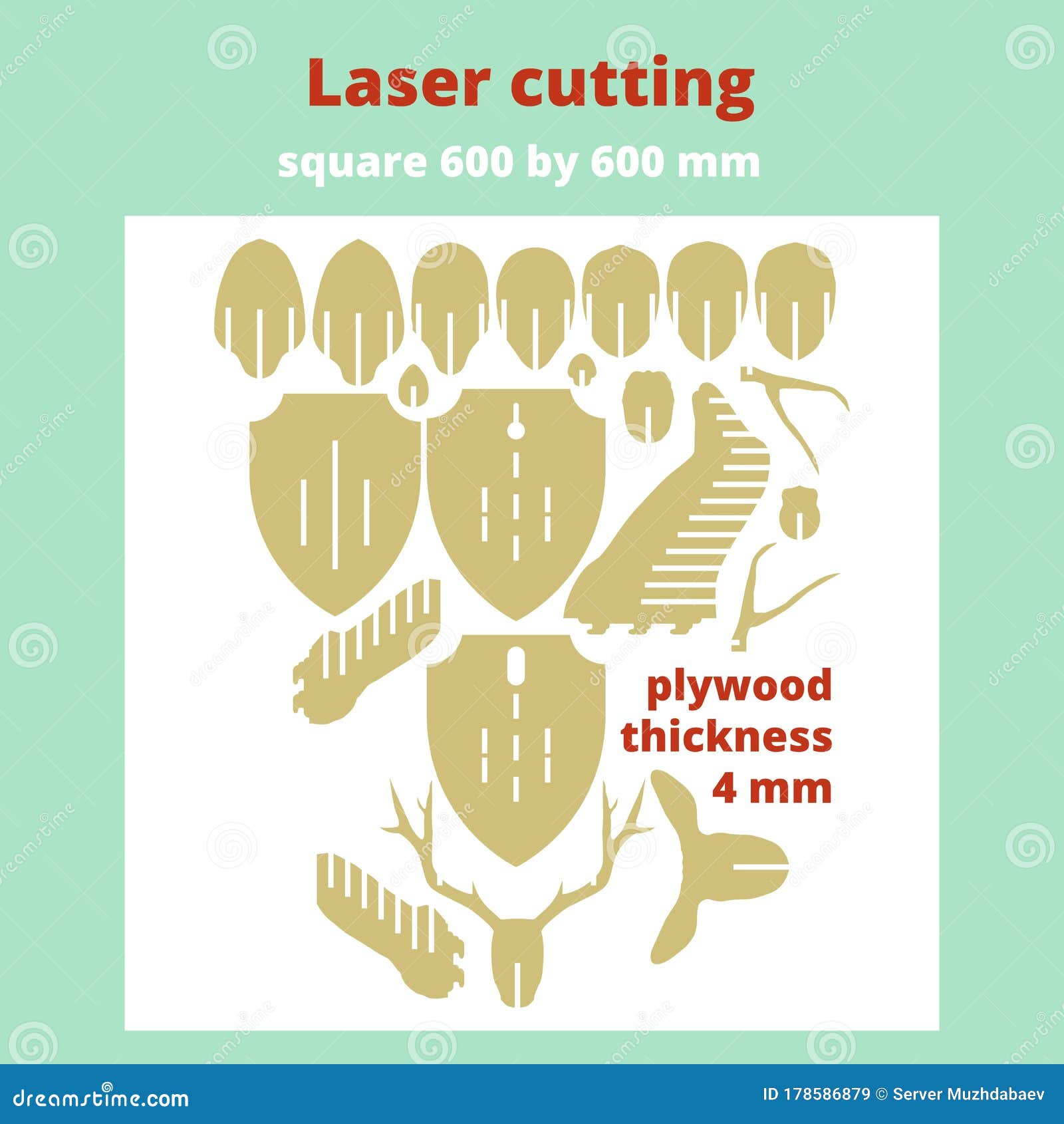 Layout for Laser Cutting the Head of a Deer Stock Illustration ...