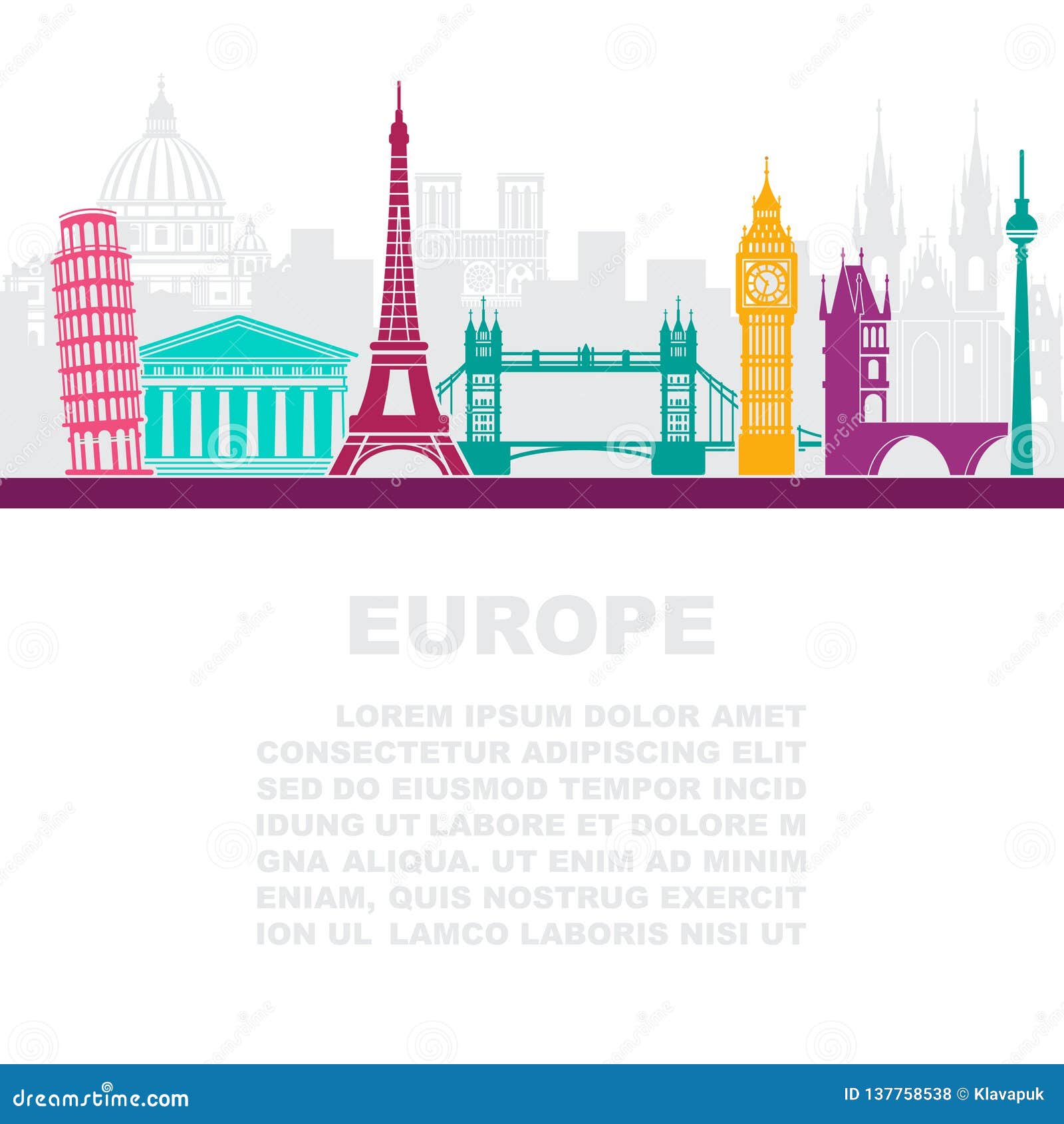 The Layout of the Leaflets with the Sights Europe and Place for Text ...