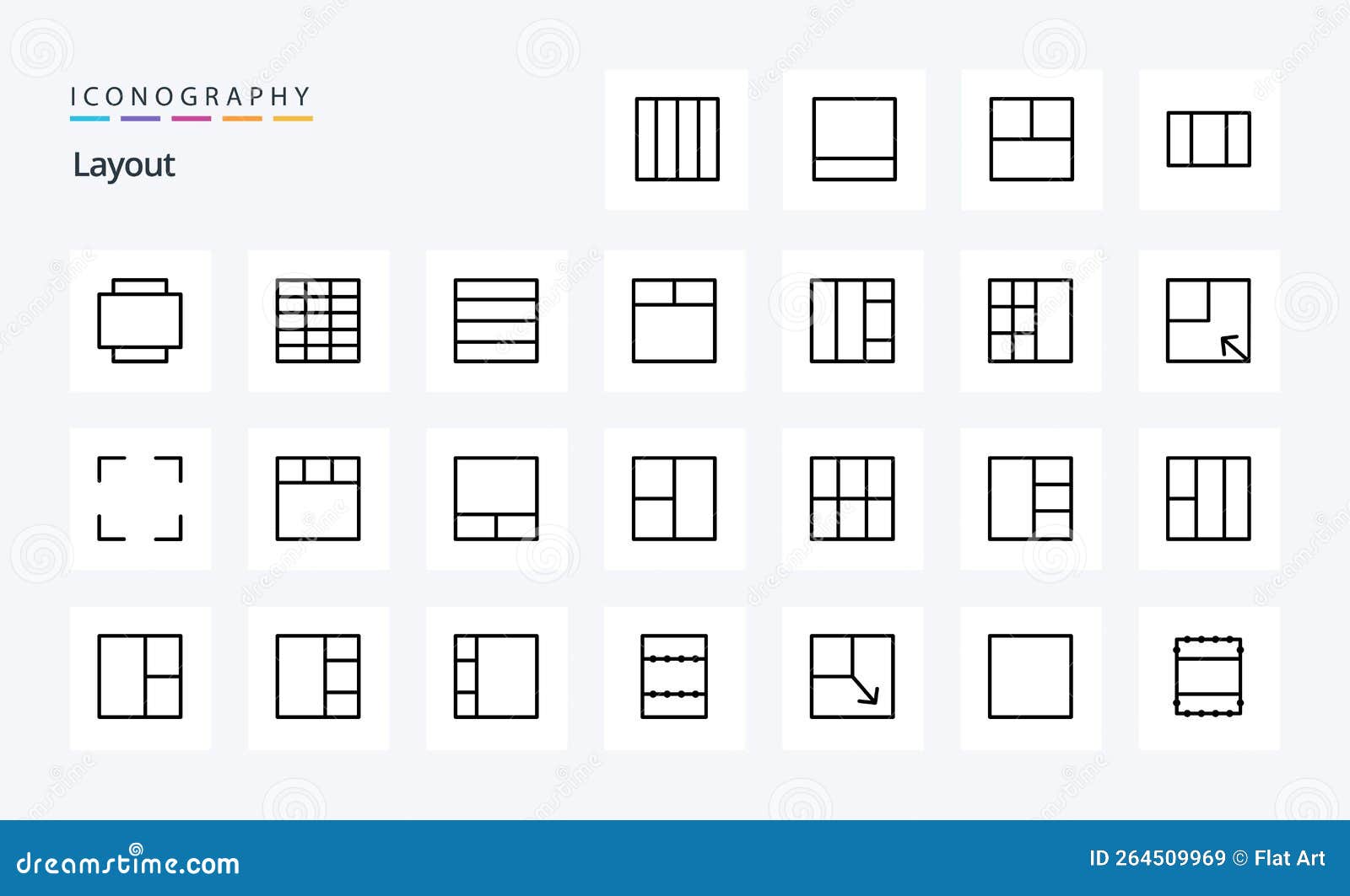 25 Layout Line icon pack stock vector. Illustration of minimize - 264509969