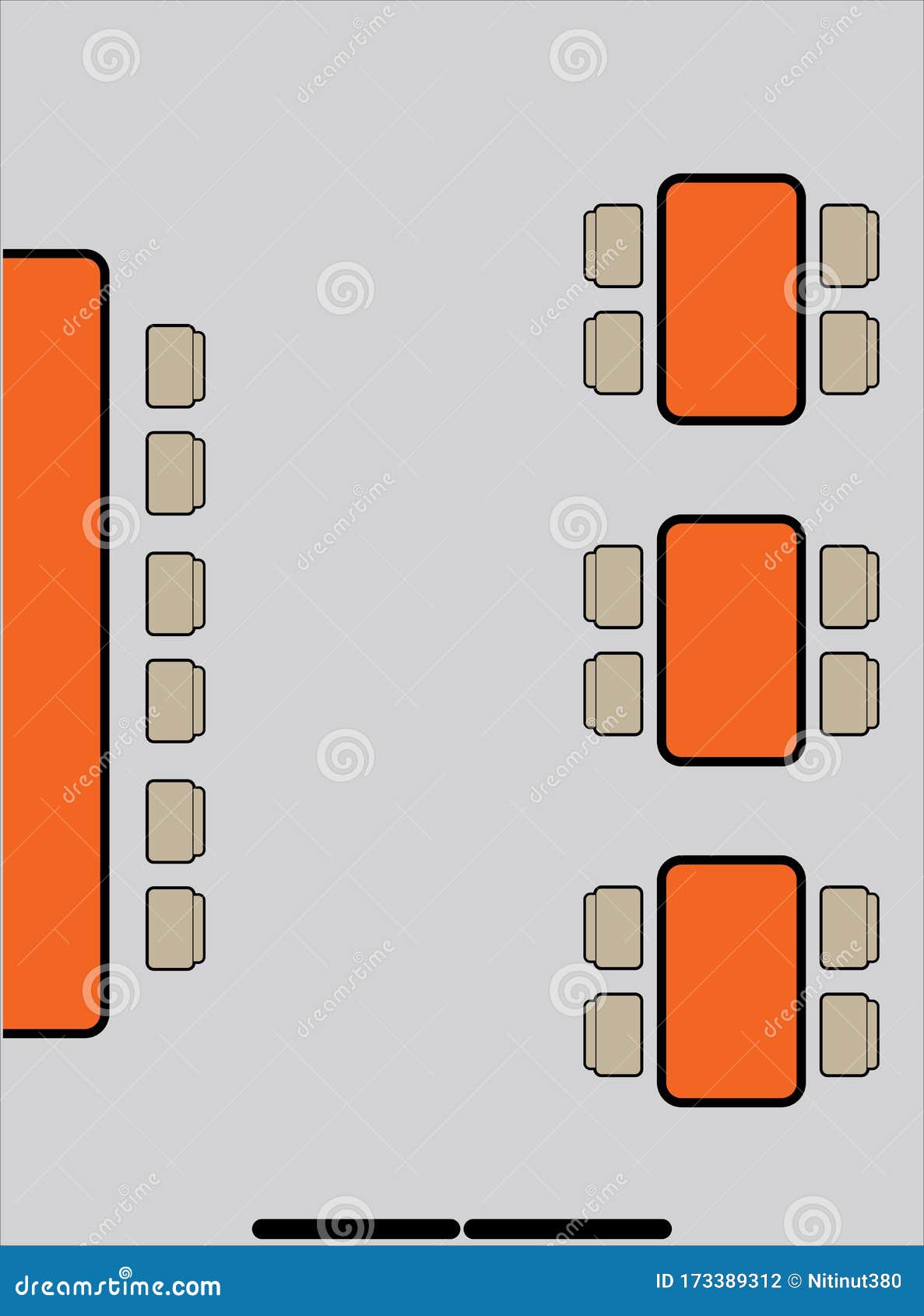Map Show Table in Restaurant Vector Stock Illustration - Illustration ...