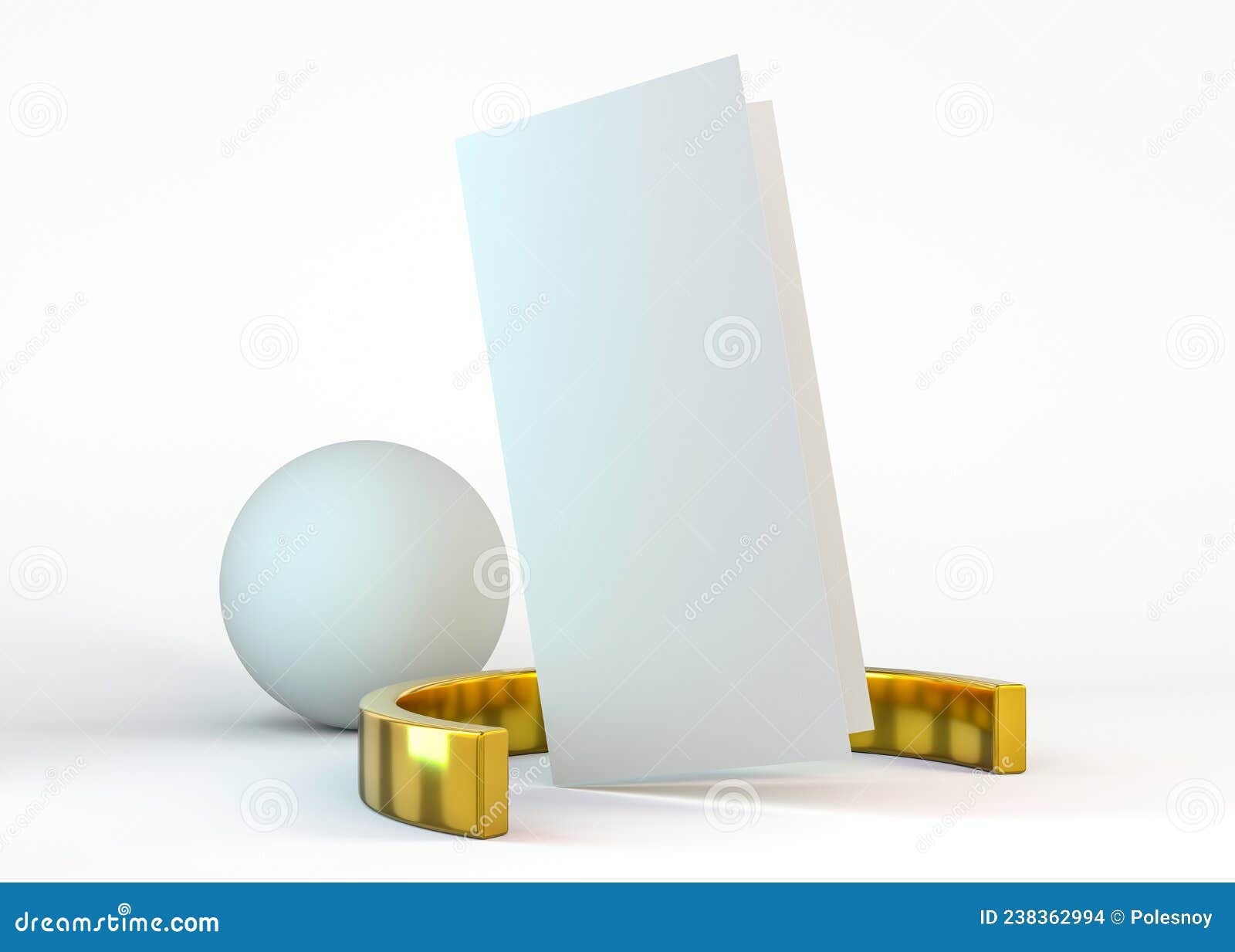 A Layout for Menu or Brochures on a Light Blue Background. 3D ...