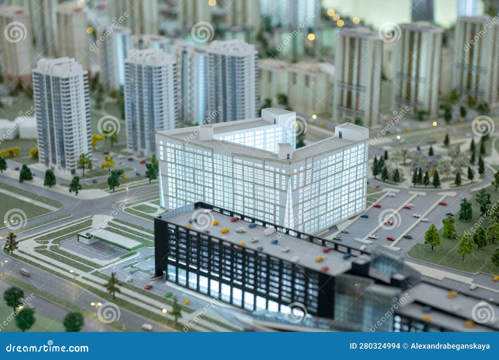 Layout Miniature of a City Block, Exhibition Sample Stock Photo - Image ...