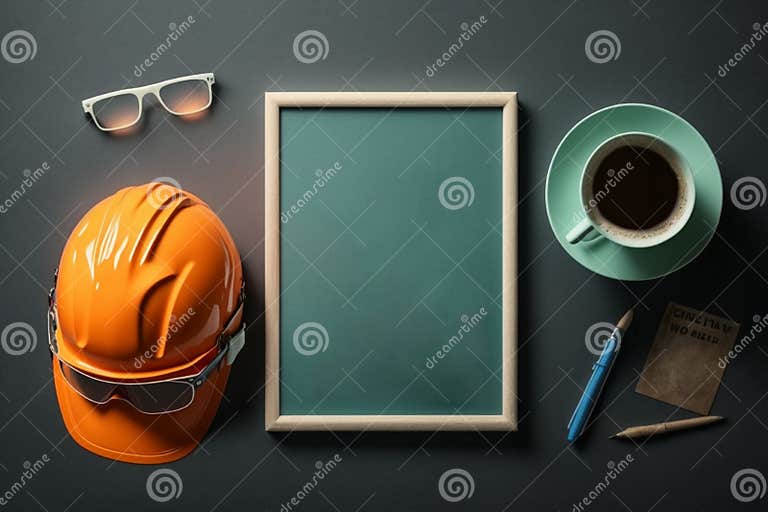 The Layout Mock Up of the Working Theme of the Worker. Blank Space for ...