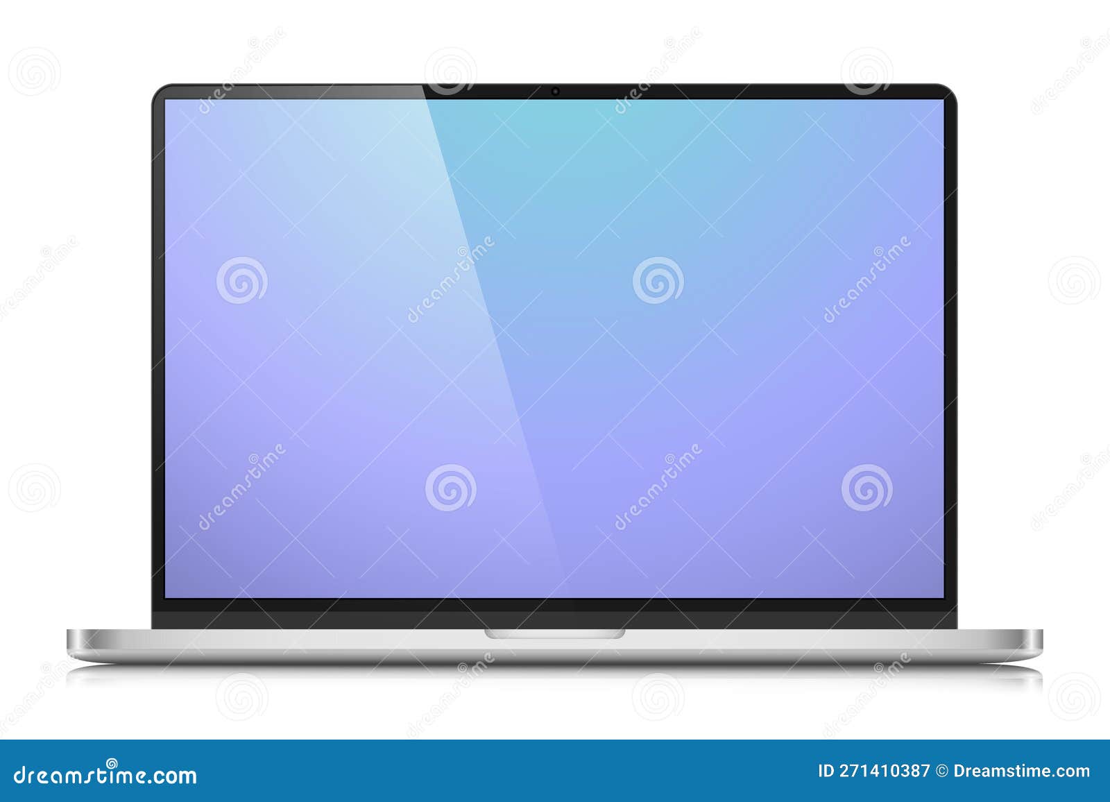 The Layout of a Modern Laptop in a Silver Thin Metal Case. Stock Vector ...