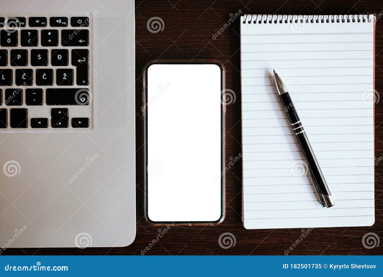 Layout of Multiple Device Phone with Pen Planning Notebook Stock Image ...