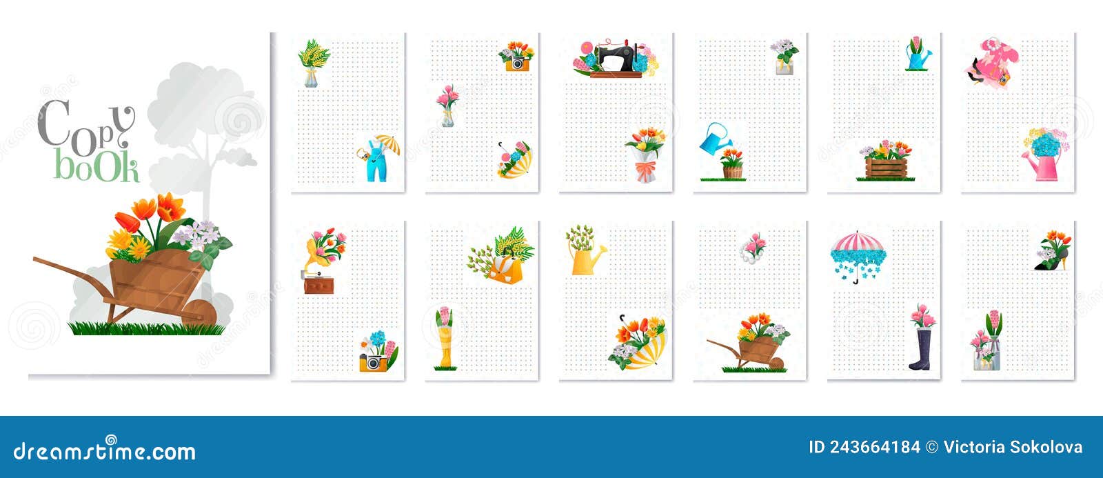 The Layout Of A Notebook Page, An A6 Notebook Vector Illustration ...