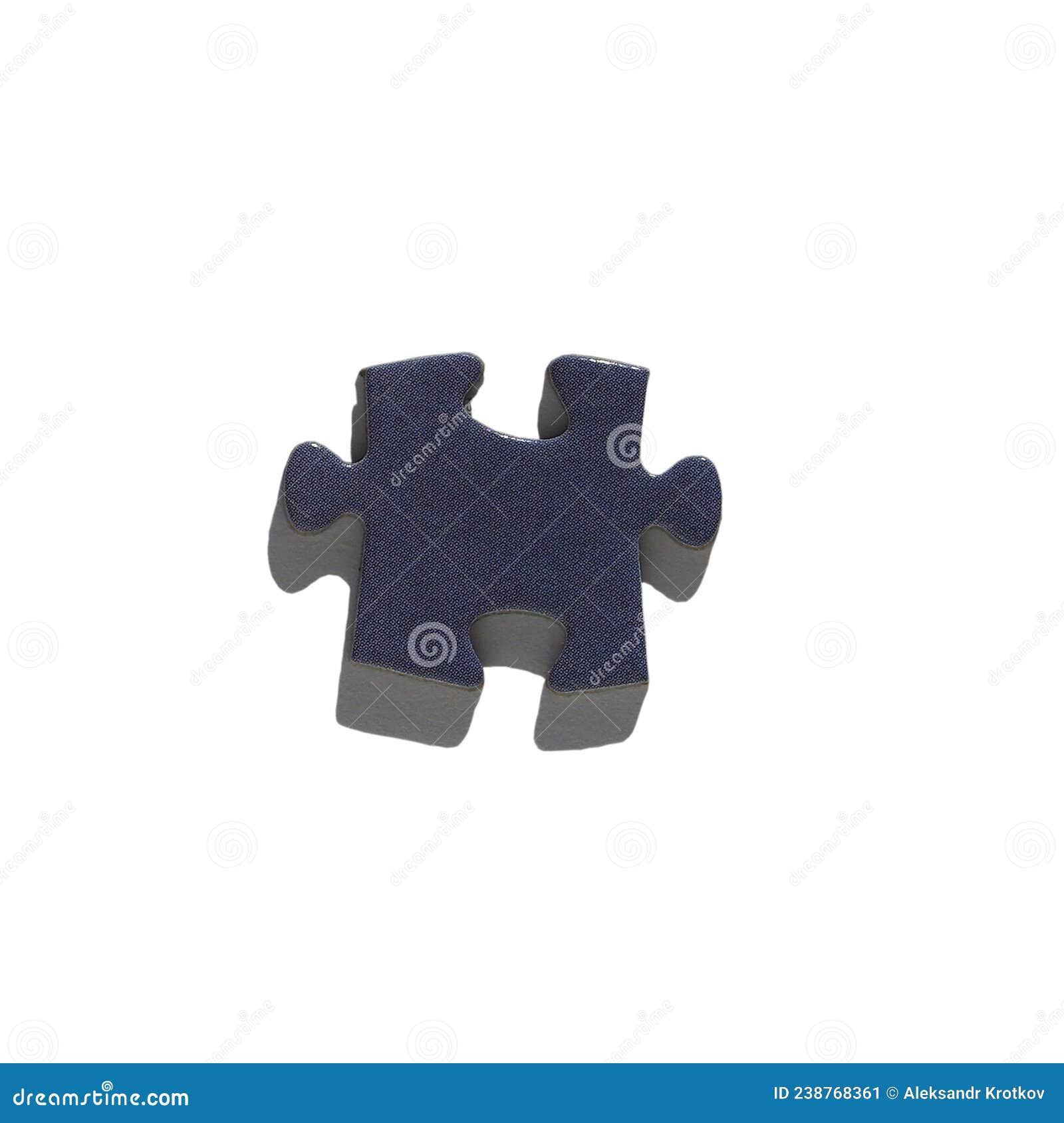 Layout of One Blue with Circles Puzzle Pieces on an Isolated White ...