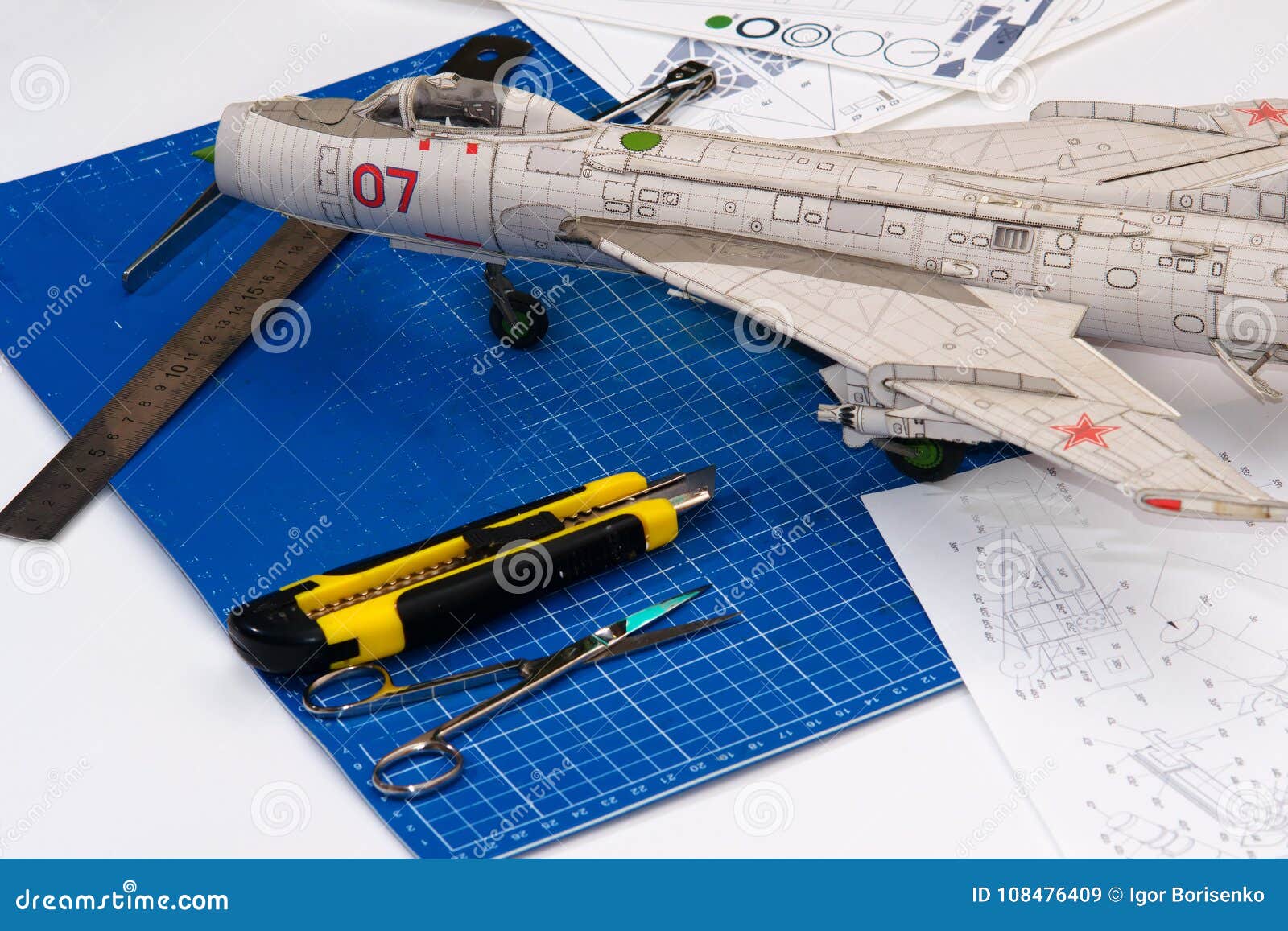 Airplane close-up modeling stock image. Image of close - 108476409