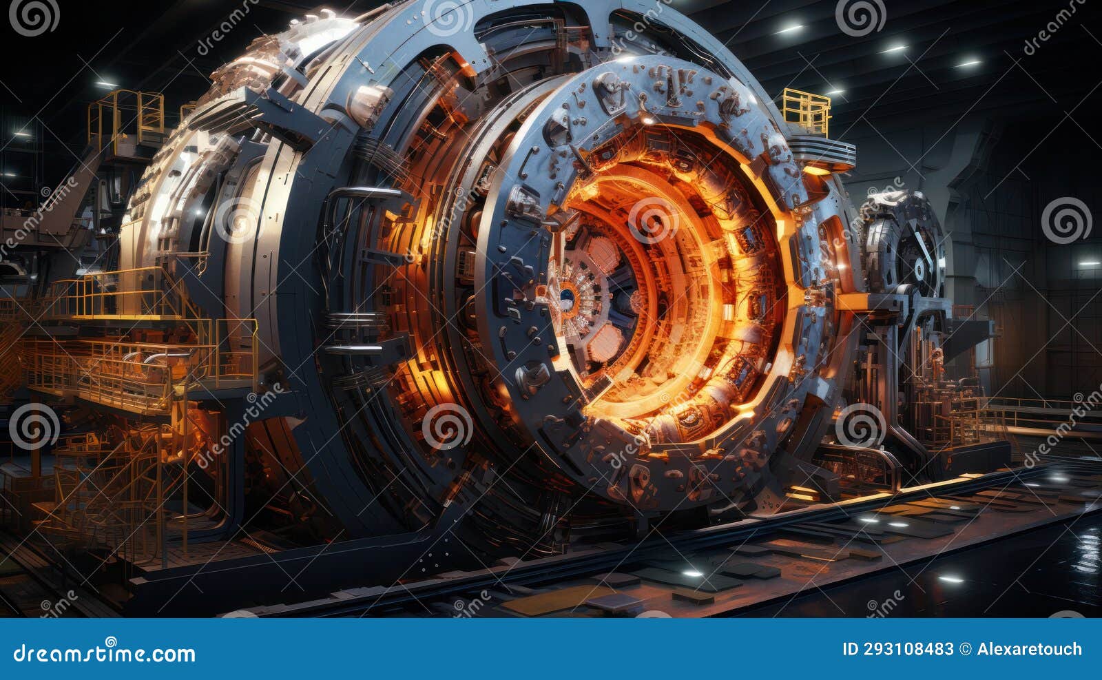 Layout of the Particle Accelerator in the Museum. Stock Image - Image ...