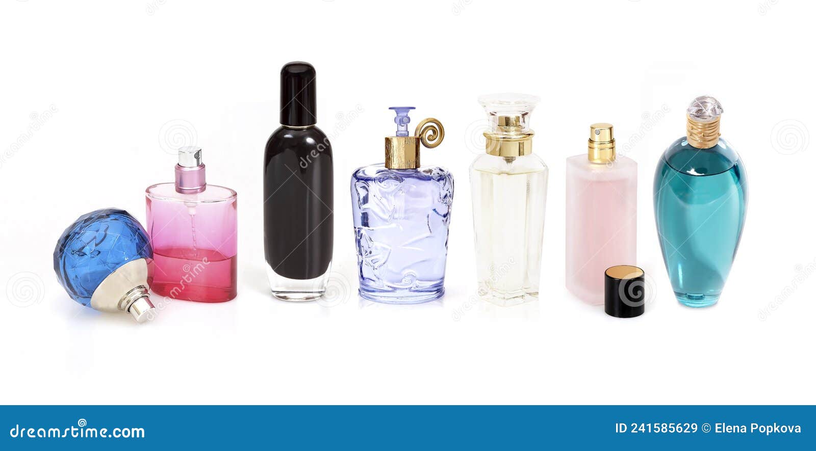 Layout of Perfume Bottles Isolated on a White Background Stock Image ...