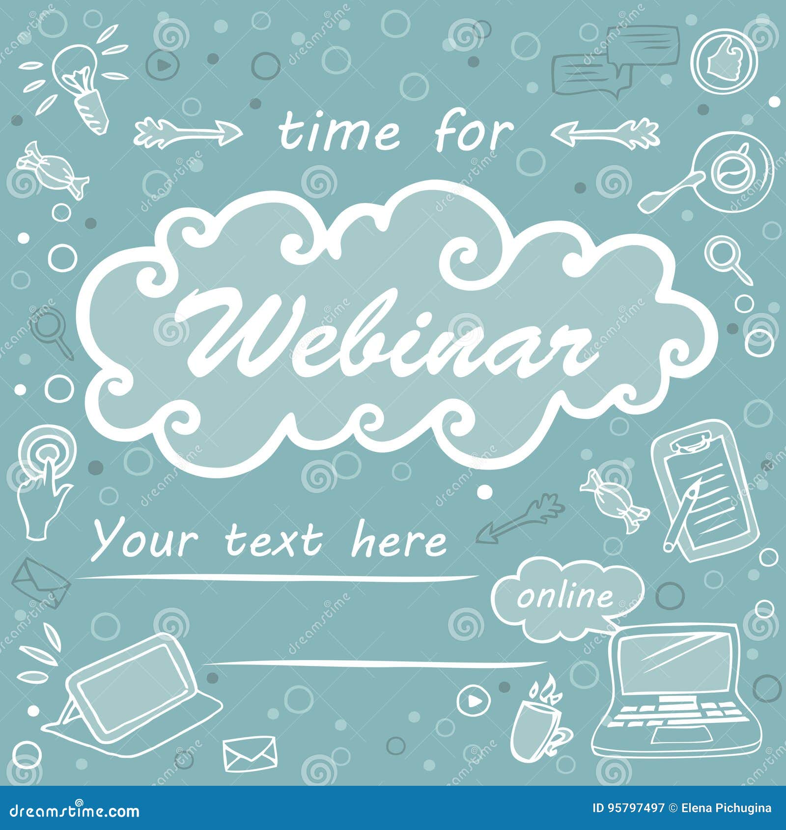 Layout, Poster, Time for Webinar, E-learning Stock Vector ...