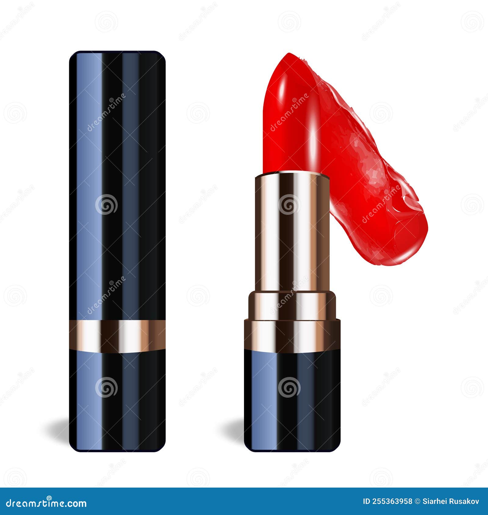 Layout of Red Lipstick Open and Closed, Design of Cosmetic Packaging in ...