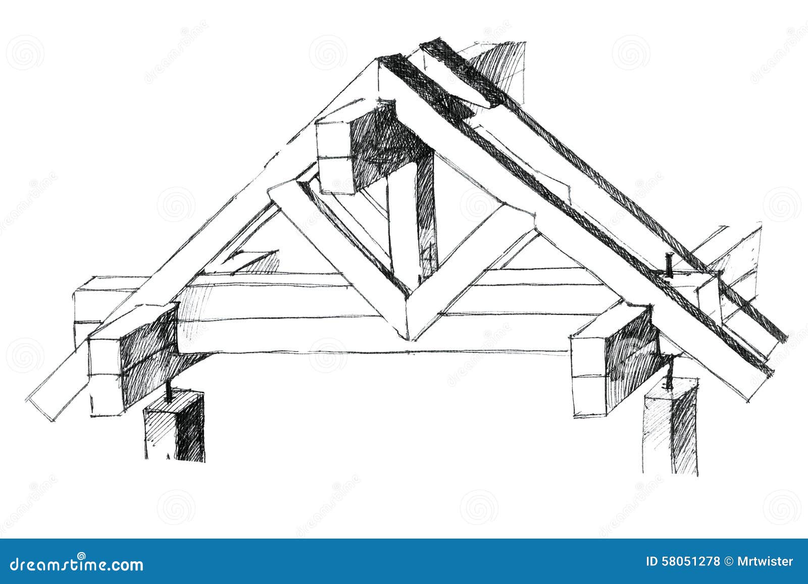 Layout of a Roof Constructional Version Stock Illustration ...