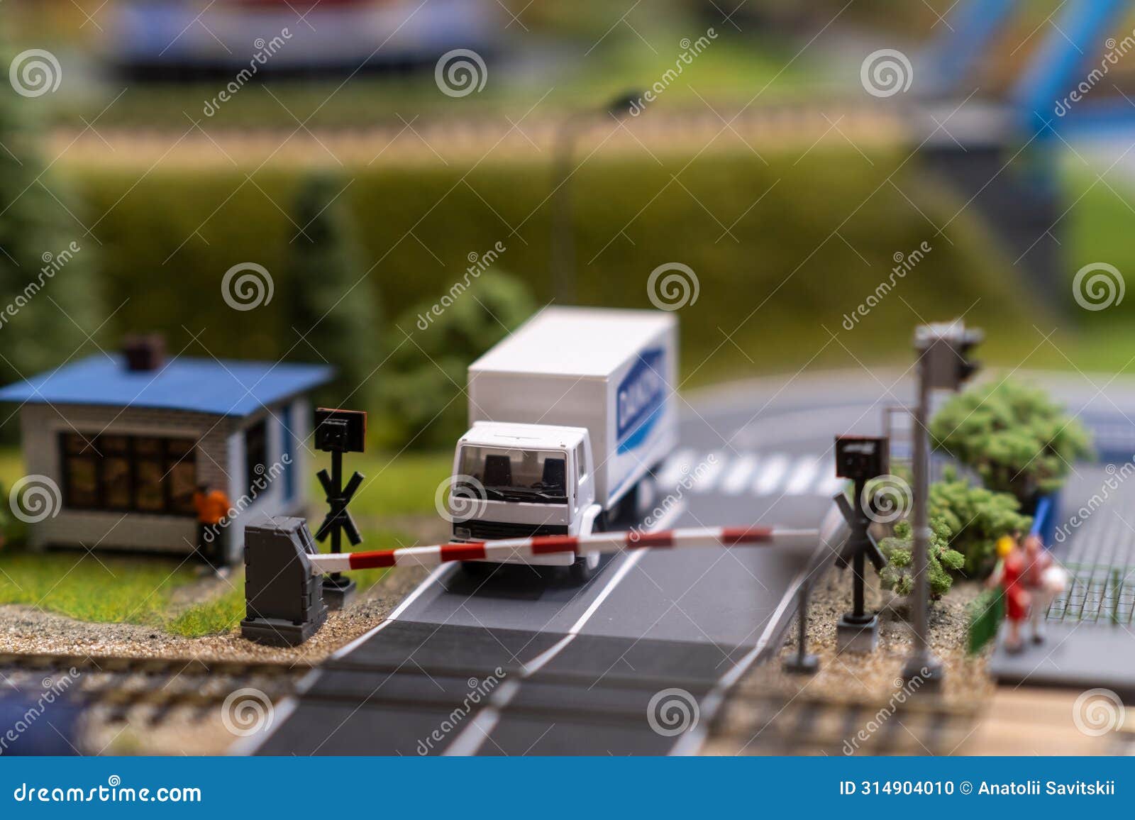 A Layout on the Scale of Urban Objects, a Railway and Various Transport ...