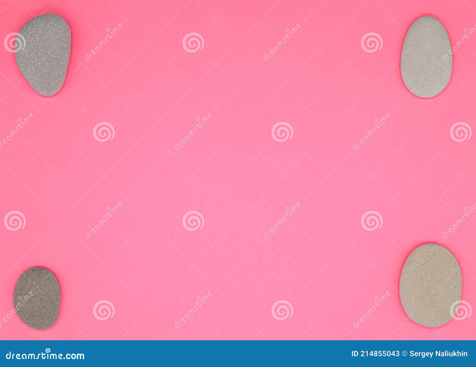 Layout of Sea Pebbles on a Pink Background Stock Image - Image of ...