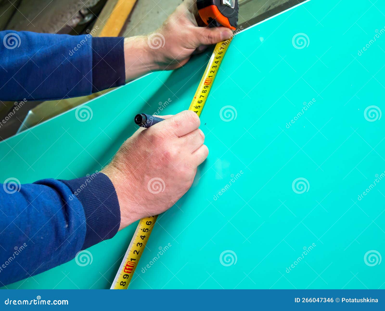 Layout Of A Sheet Of A Sandwich Panel On A Tape Measure Stock ...