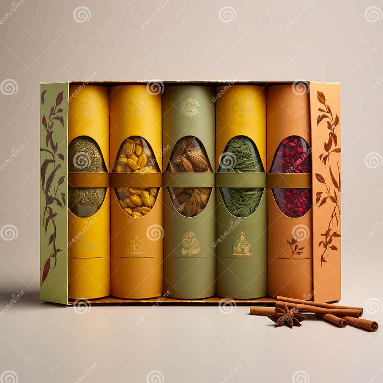 Layout of Spice Pack, Mockup Stock Illustration - Illustration of multi ...