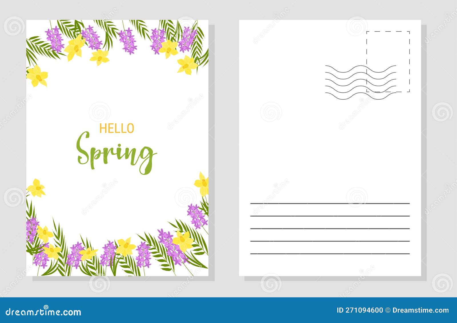 The Layout of the Spring Postcard. Template. Stock Vector ...