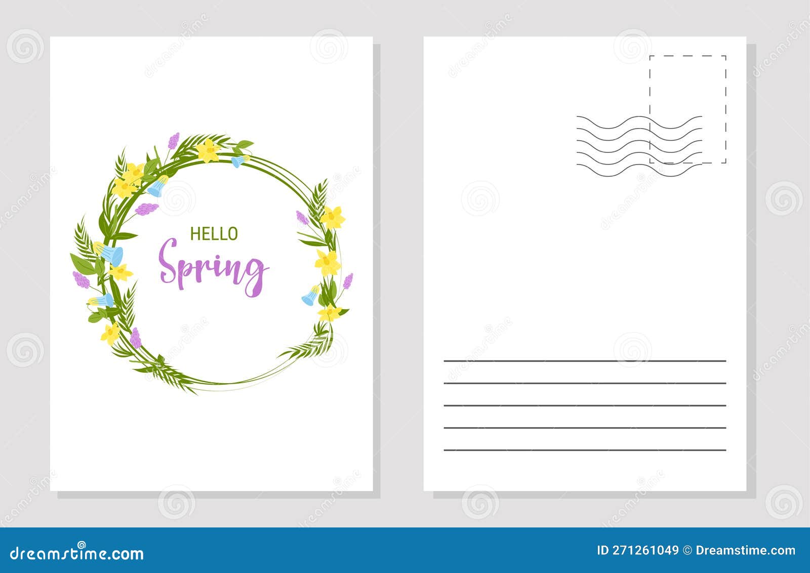The Layout of the Spring Postcard. Template. Stock Vector ...