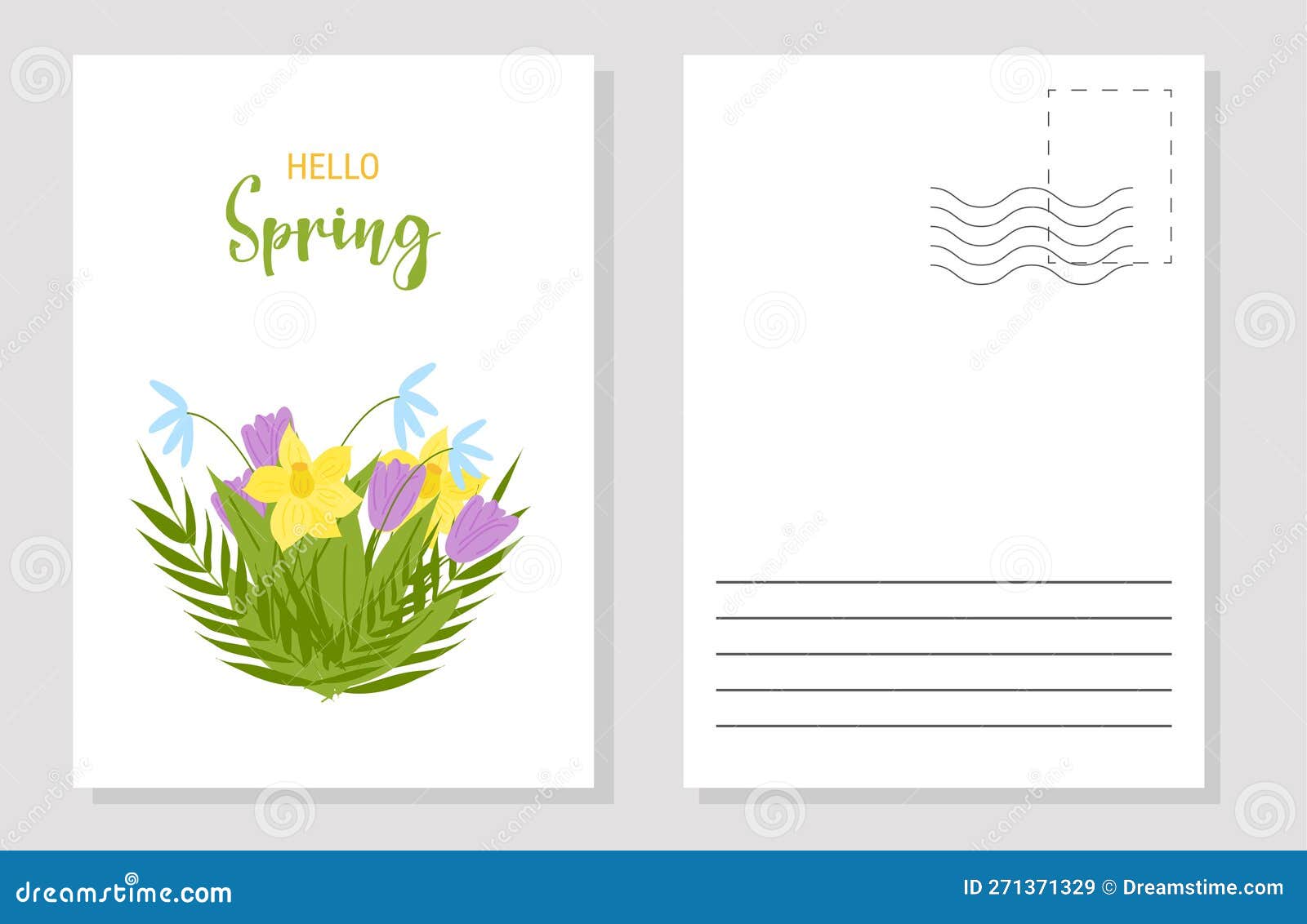 The Layout of the Spring Postcard. Template. Stock Vector ...