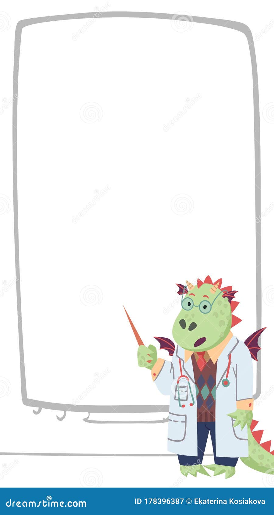 Doctor Dragon And Patient Whose Body Is Shown In The X-ray. Vector ...
