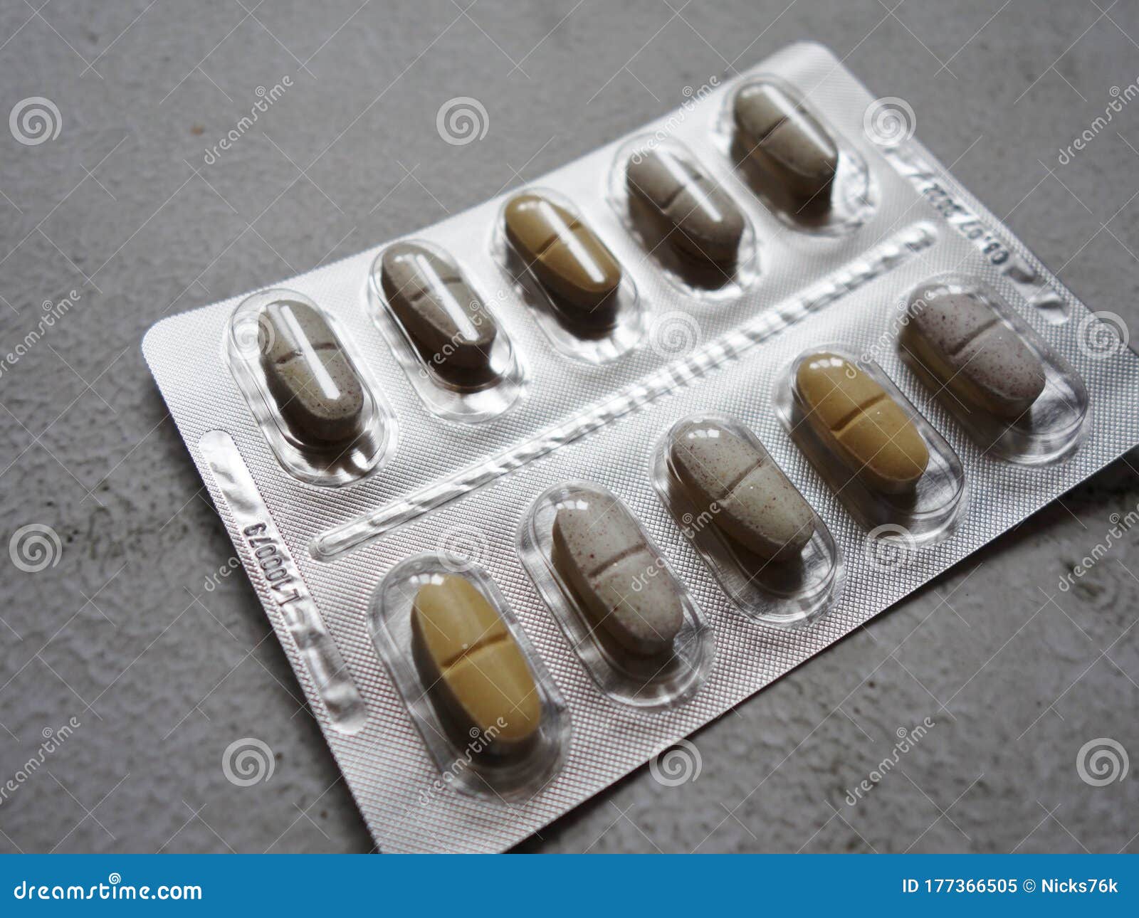 Layout of Tablets in Plastic Packaging on a Light Background Stock ...