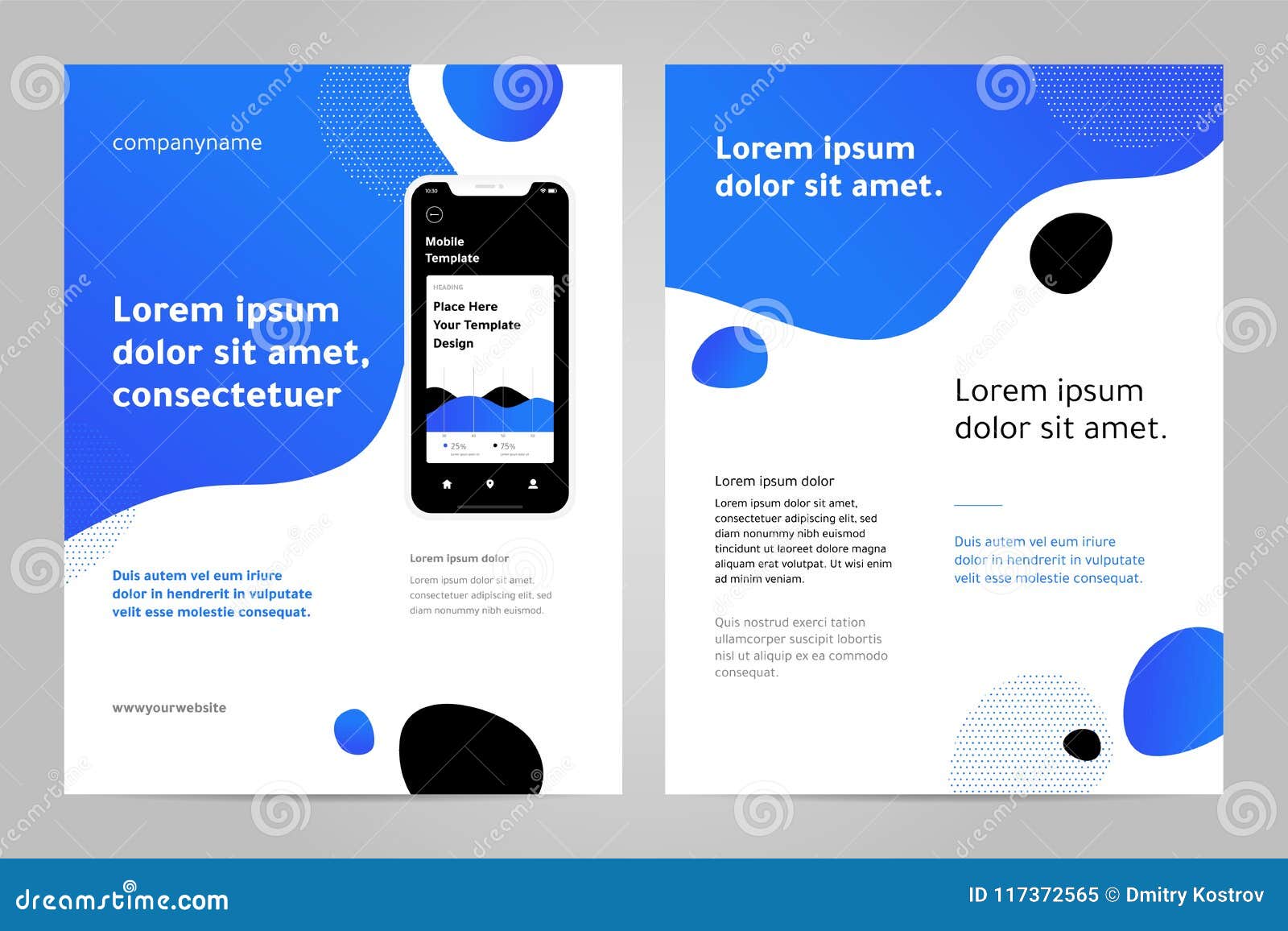 Layout Template Design with Mobile Application Stock Vector ...