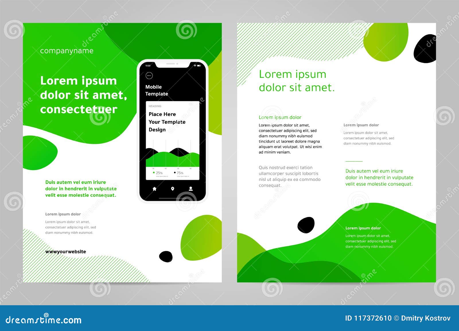 Layout Template Design with Mobile Application Stock Vector ...