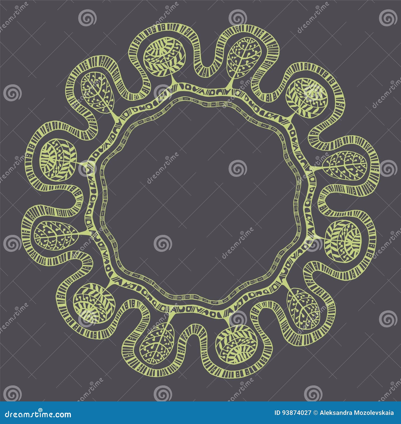 Layout Template Design with the Round Decorative Frame Stock Vector ...