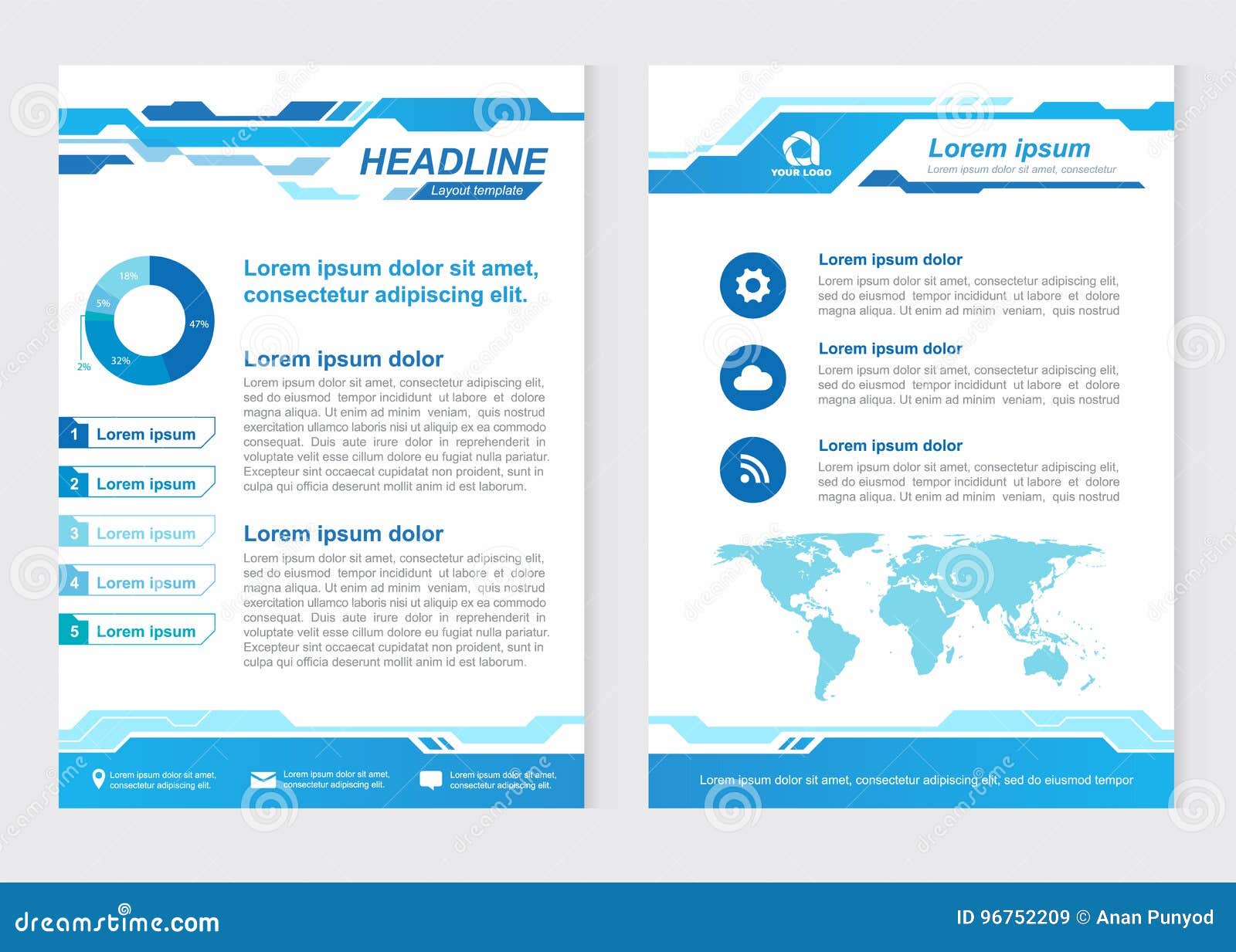 Layout Template Size A4 Front Page and Back Page Abstract Innovative ...